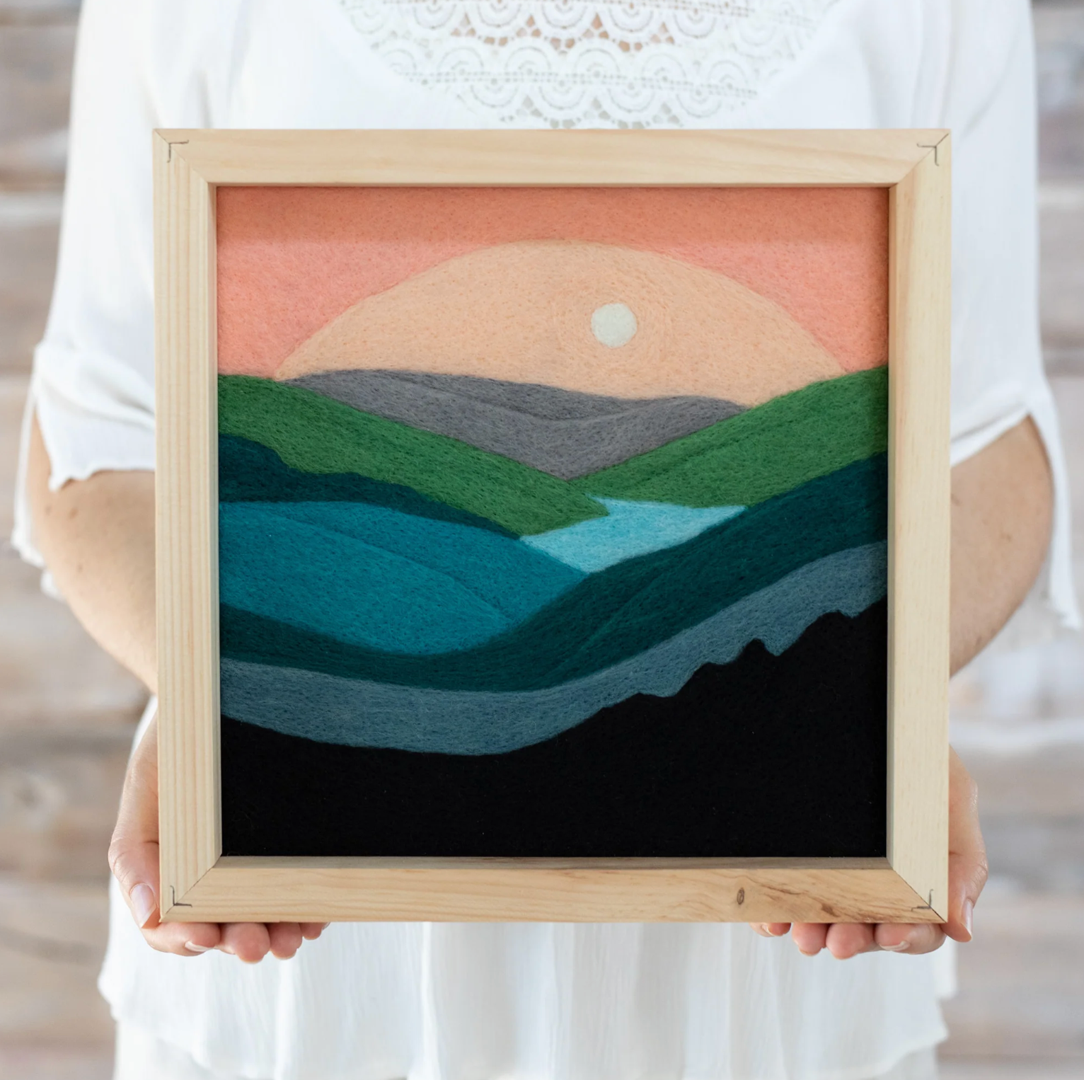 Felted Sky Moonlit Mountains Needle Felting Kit at New River Art ...